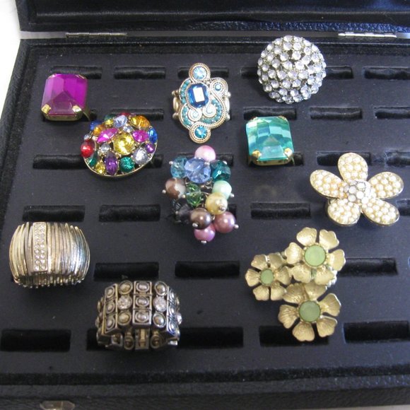 Vintage | Jewelry | Vintage Statement Rings Bundle Of Chunky Bling ...